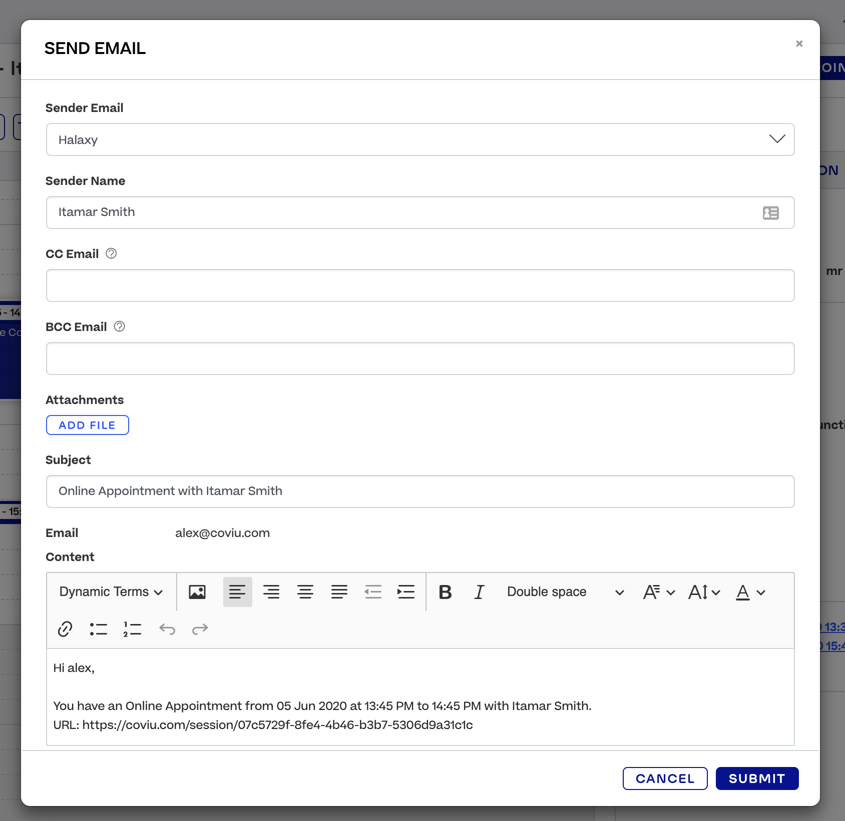 Using your Halaxy integration